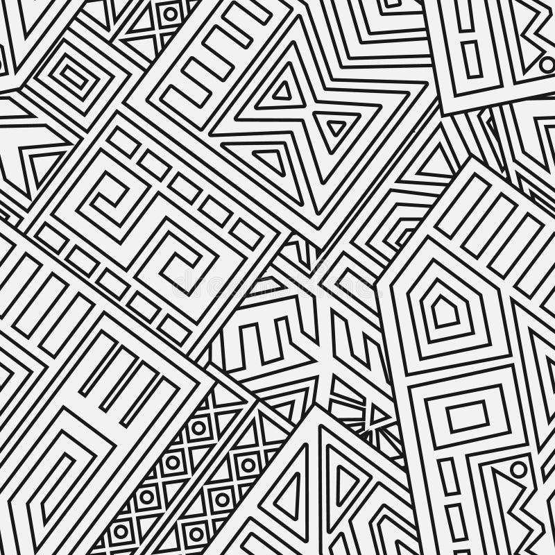 Aztec Vector Seamless Pattern Stock Vector - Illustration of maze ...