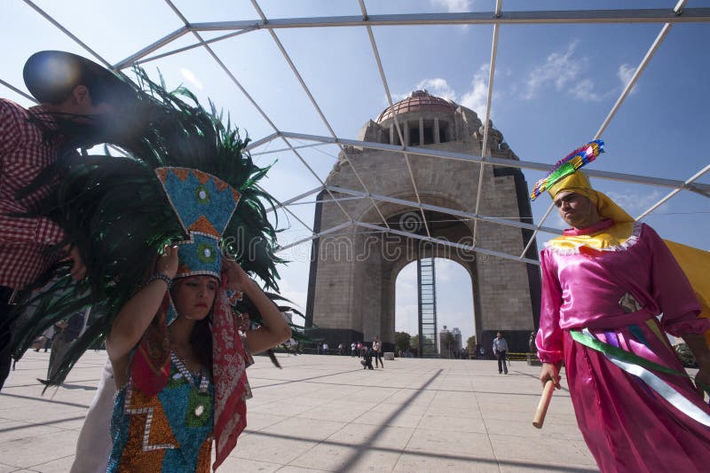 Aztec Warrior Represented by a Person with Costume and Accessories ...