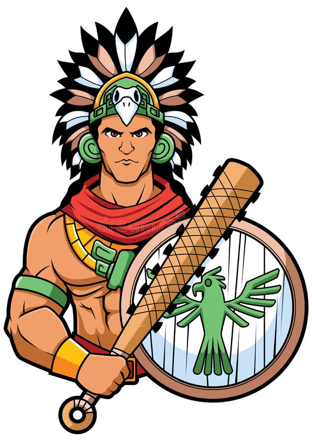 Aztec Warrior Mascot stock vector. Illustration of symbol - 188205703