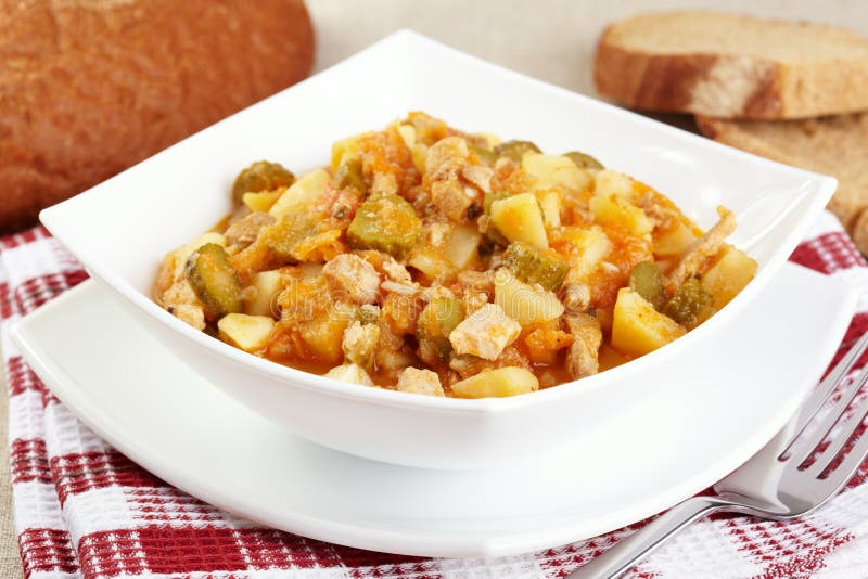 Traditional Tatar Food Azu White Plate Stock Photos - Free & Royalty ...