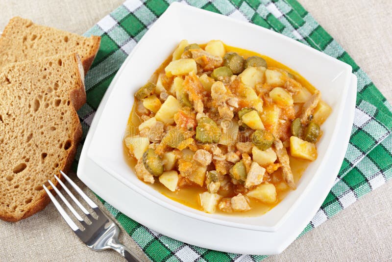 Traditional Tatar Food Azu White Plate Stock Photos - Free & Royalty ...