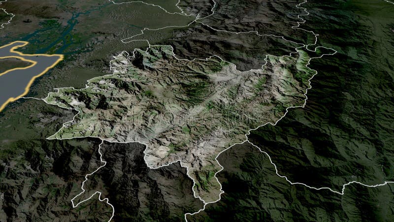 Azuay, Ecuador - Highlighted. Satellite Stock Illustration ...