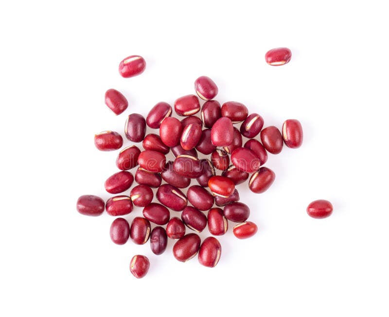 Azuki Bean or Red Bean Seeds Top View on White Stock Photo - Image of ...