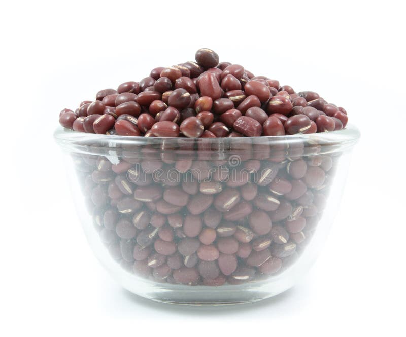 Azuki Beans Red Beans on Glass Cup Isolated Stock Image - Image of ...