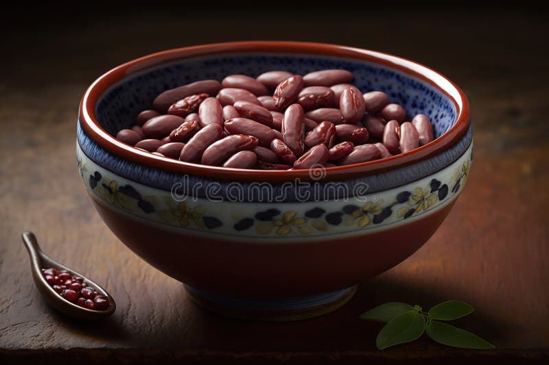 Azuki Japan Red Beans in a Bowl, AI Generated Stock Illustration ...