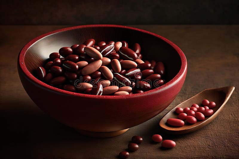 Azuki Japan Red Beans in a Bowl, AI Generated Stock Illustration ...
