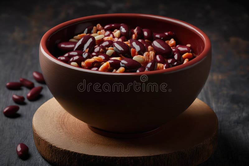 Azuki Japan Red Beans in a Bowl, AI Generated Stock Illustration ...