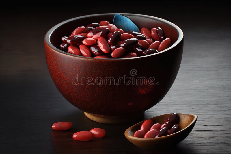 Azuki Japan Red Beans in a Bowl, AI Generated Stock Illustration ...