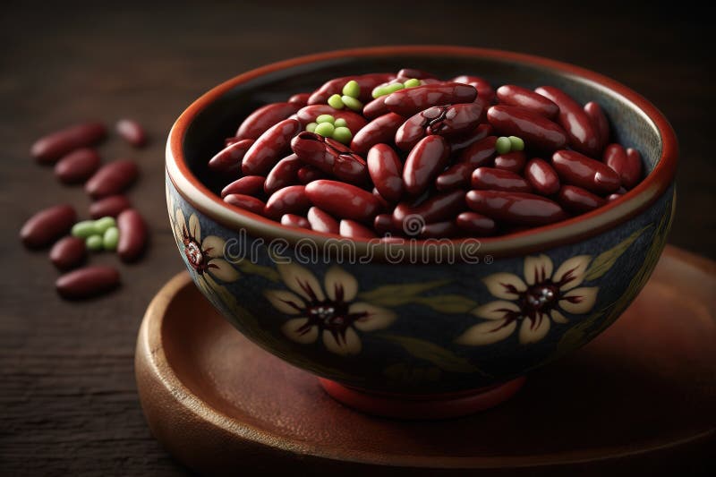 Azuki Japan Red Beans in a Bowl, AI Generated Stock Illustration ...