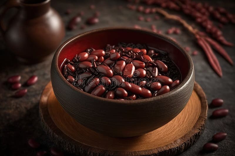Azuki Japan Red Beans in a Bowl, AI Generated Stock Image - Image of ...
