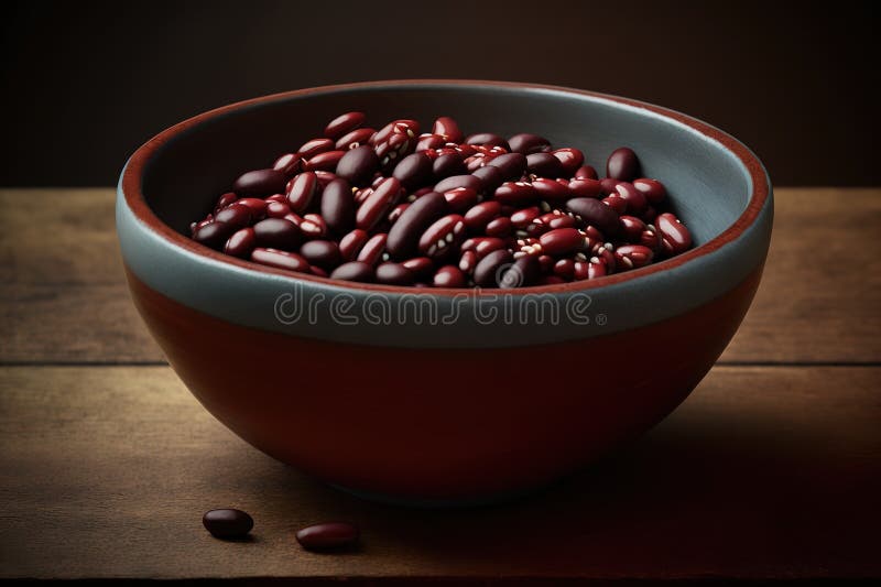 Azuki Japan Red Beans in a Bowl, AI Generated Stock Photo - Image of ...