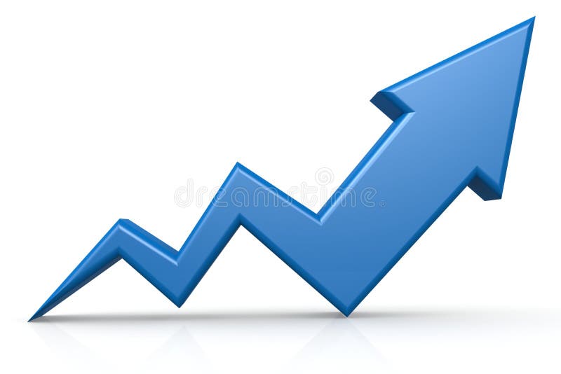 Azul Acima Da Seta Crescente Isolada Ilustração Stock - Ilustração de ...