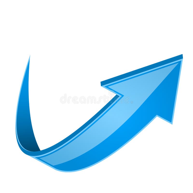Azul ACIMA Da Seta 3d Brilhante Ilustração do Vetor - Ilustração de ...
