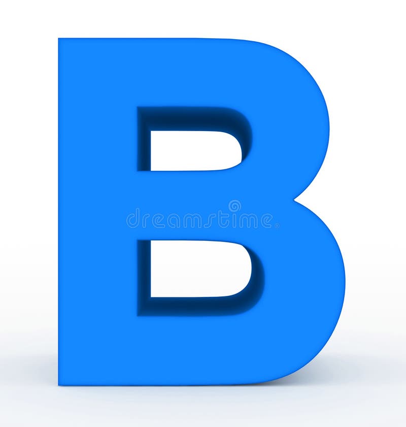 Azul De La Letra B 3d Aislado En Blanco Stock de ilustración ...
