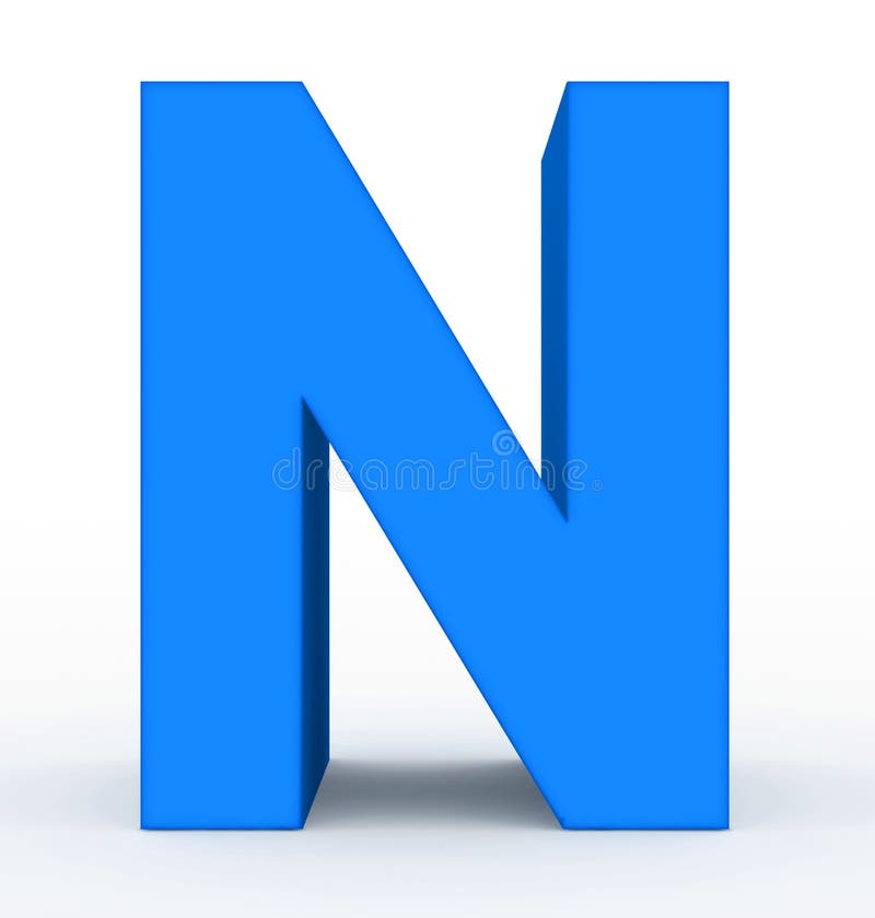 Azul De La Letra U 3d Aislado En Blanco Stock de ilustración ...