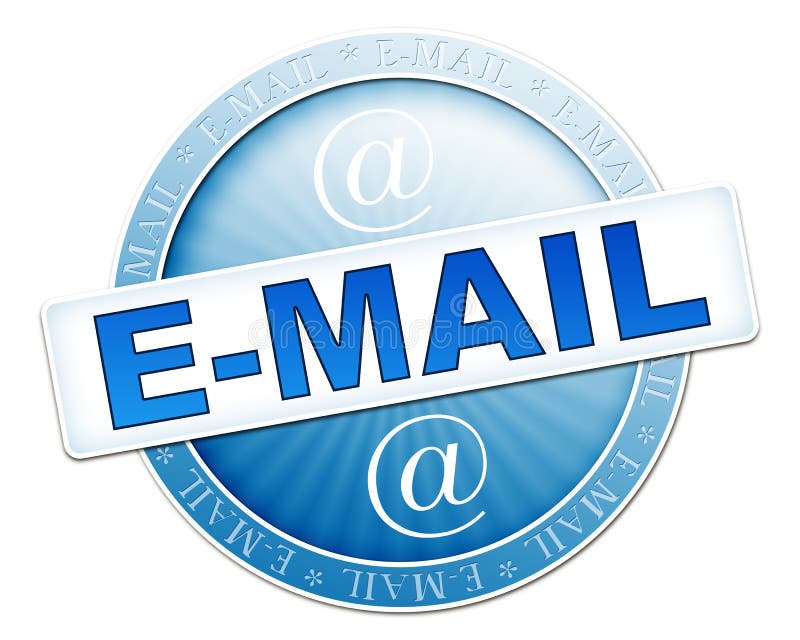 Icono Del Email, Azul Y Brillante Stock de ilustración - Ilustración de ...