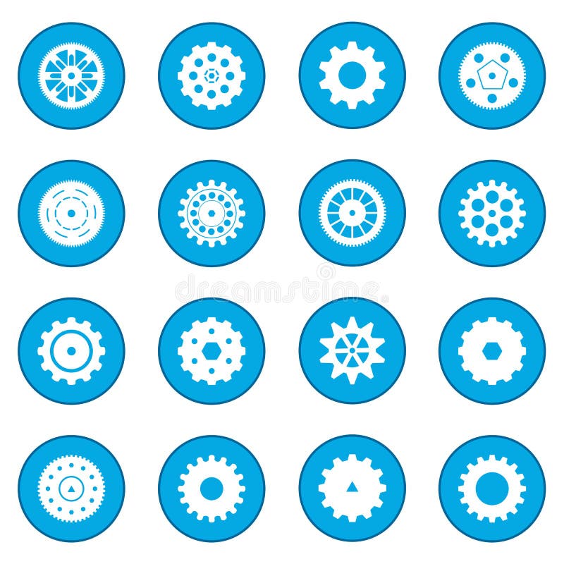 Azul Del Icono Del Engranaje Ilustración del Vector - Ilustración de ...