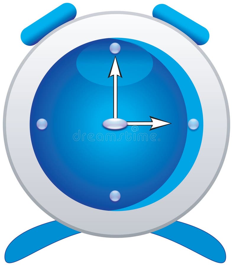 Reloj azul ilustración del vector. Ilustración de alarmar - 3536496