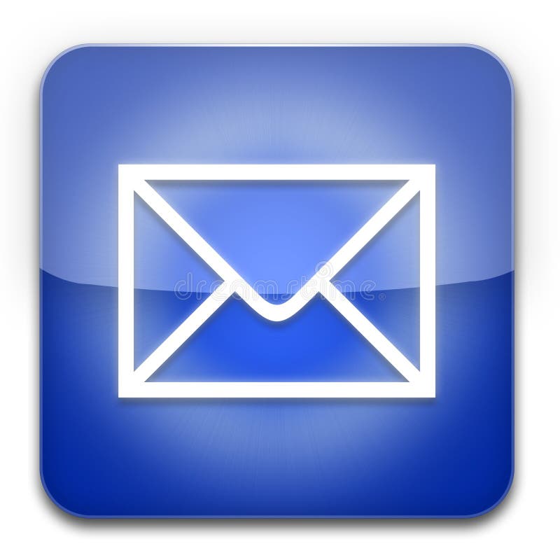 Ícone de e-mail azul ilustração stock. Ilustração de borne - 17264692