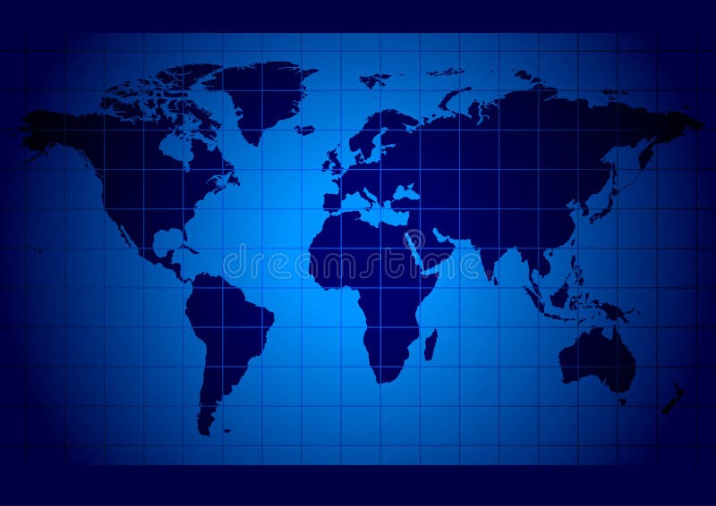 Azul do mapa de mundo ilustração do vetor. Ilustração de planeta - 2145573