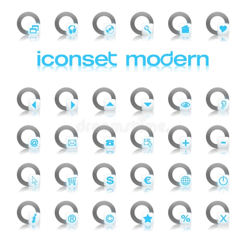 Azul moderno de Iconset stock de ilustración. Ilustración de ...