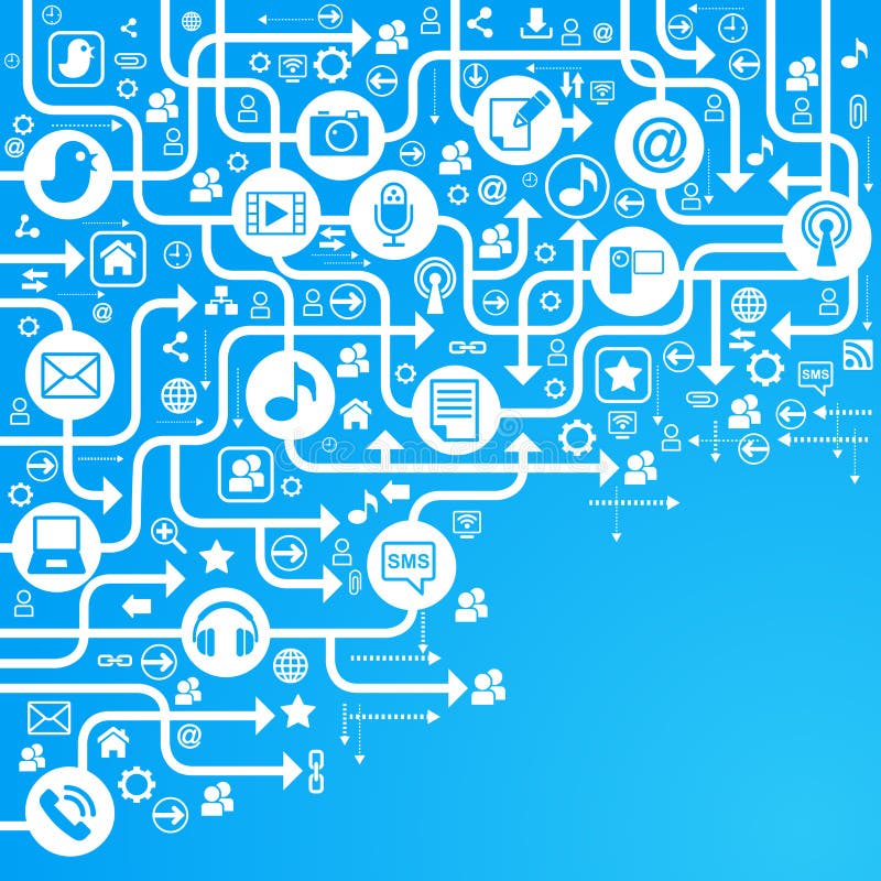 Azul Social De La Red Del Fondo Ilustración del Vector - Ilustración de ...