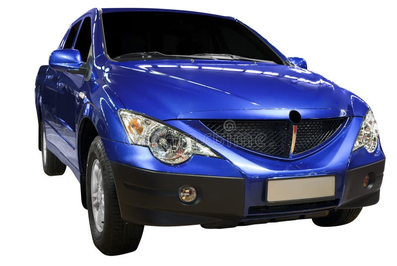 Azul tome el carro imagen de archivo. Imagen de conducir - 7692459