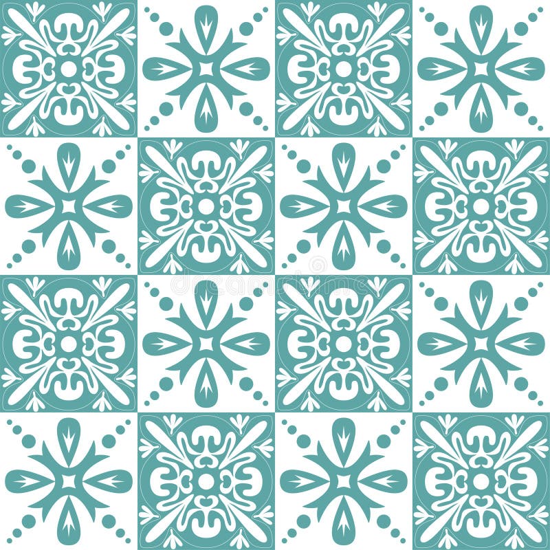 Azulejo Blue Pastel Seamless Pattern, Traditional Spanish Pattern for ...