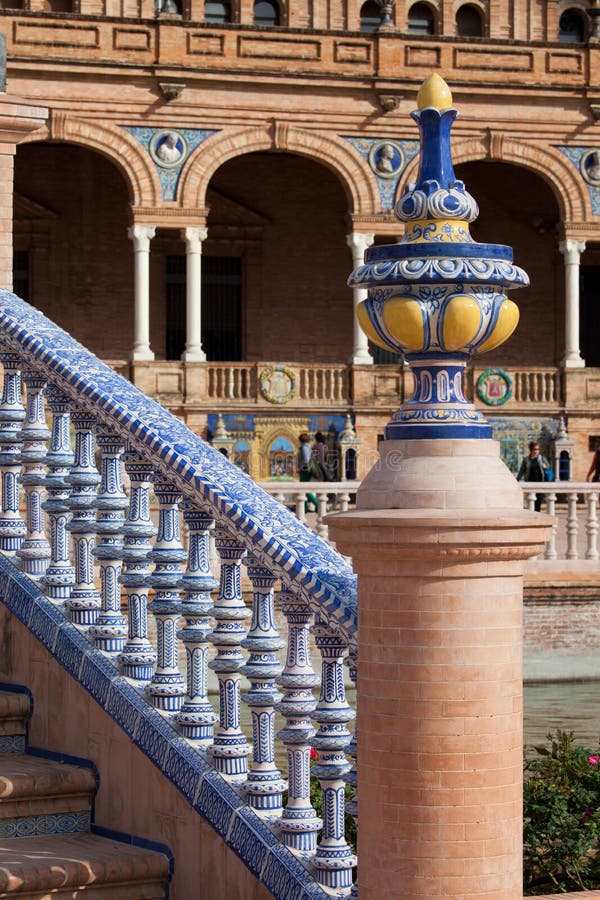 Azulejo Glazed Balustrade and Finial Stock Photo - Image of balustrade ...