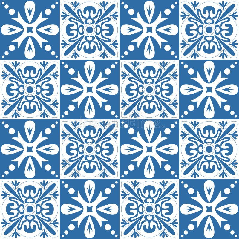 Azulejo Retro Pattern Tiles for Wall and Floor Design, Vector ...