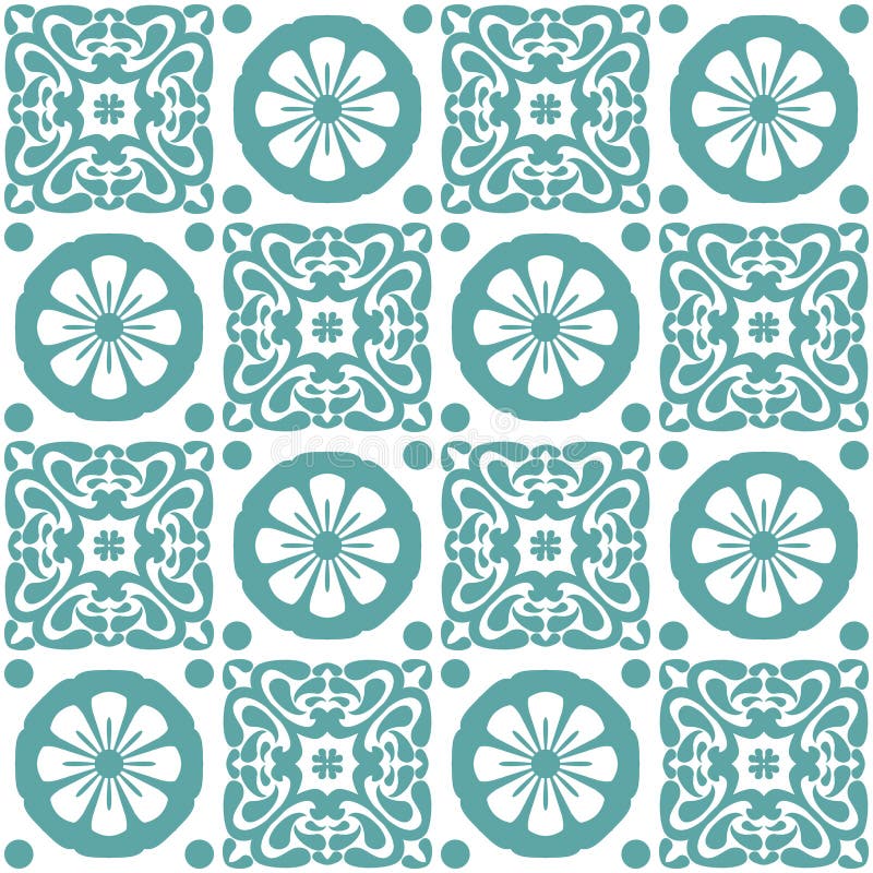 Azulejo Seamless Pattern Ceramic Tile Design Element for Kitchen ...