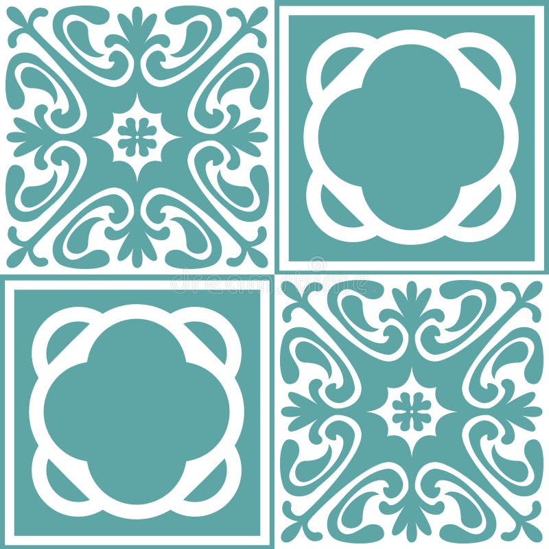 Azulejo Seamless Pattern Stylish Trendy Ceramic Tile Design Element for ...