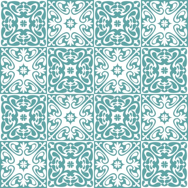 Azulejo Seamless Pattern Stylish Trendy Ceramic Tile Design Element for ...