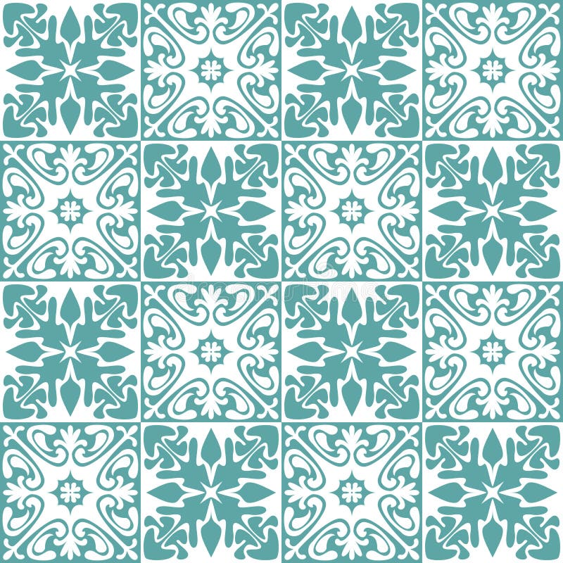 Azulejo Seamless Pattern Stylish Trendy Ceramic Tile Design Element for ...