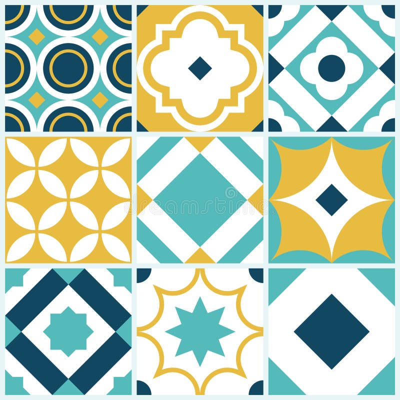 Azulejo Seamless Tile Pattern. Stock Vector - Illustration of ...