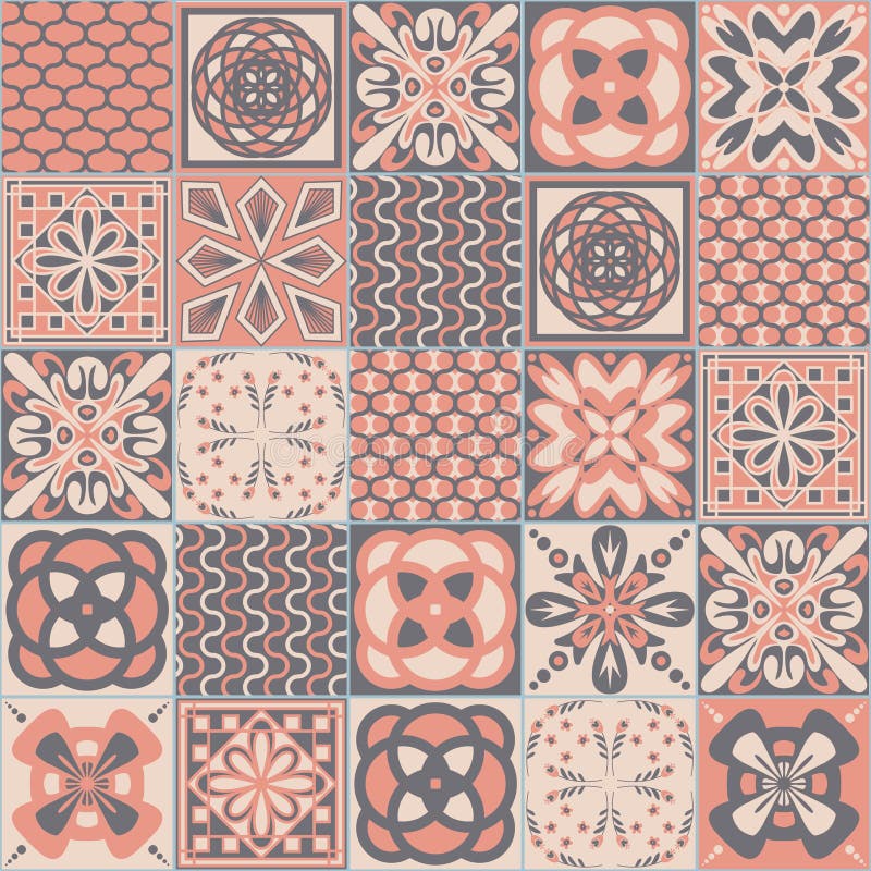 Azulejo Talavera Ceramic Tile Portuguese Vintage Pattern, Vector ...