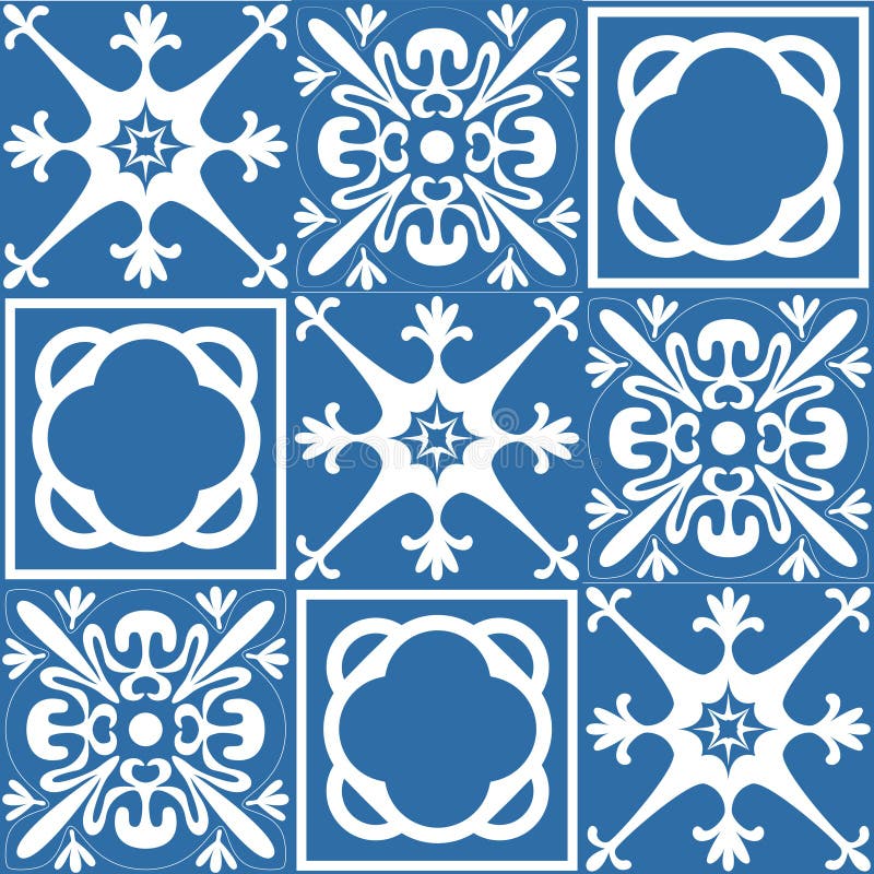 Azulejo Tile Seamless Pattern for Decor, Illustration Traditional ...