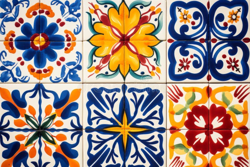Azulejos in Bright Colors but German Style Tiles Stock Image - Image of ...