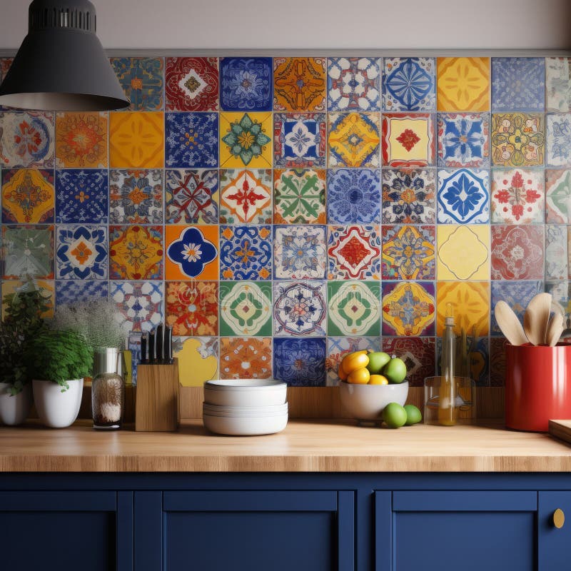 Azulejos in Bright Colors but German Style Tiles Stock Image - Image of ...