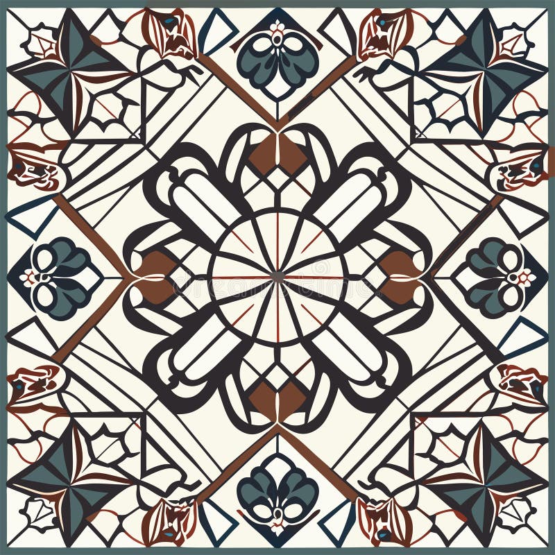 Azulejos Portuguese Tile Azulejo Vector Pattern AI Generated Stock ...