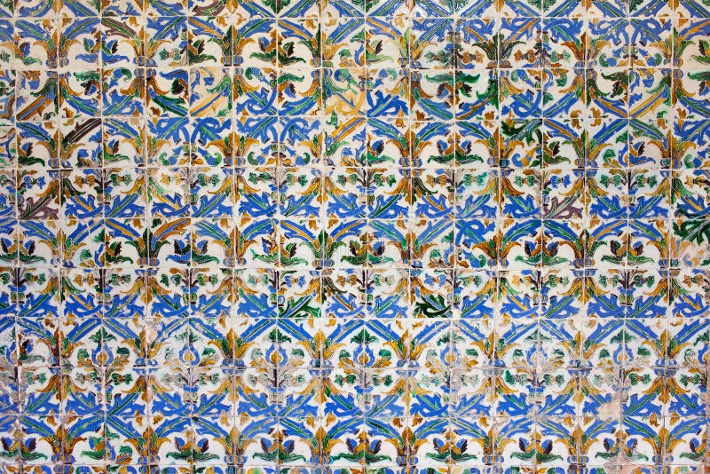Azulejos Tiles in Mudejar Style Background Stock Image - Image of ...
