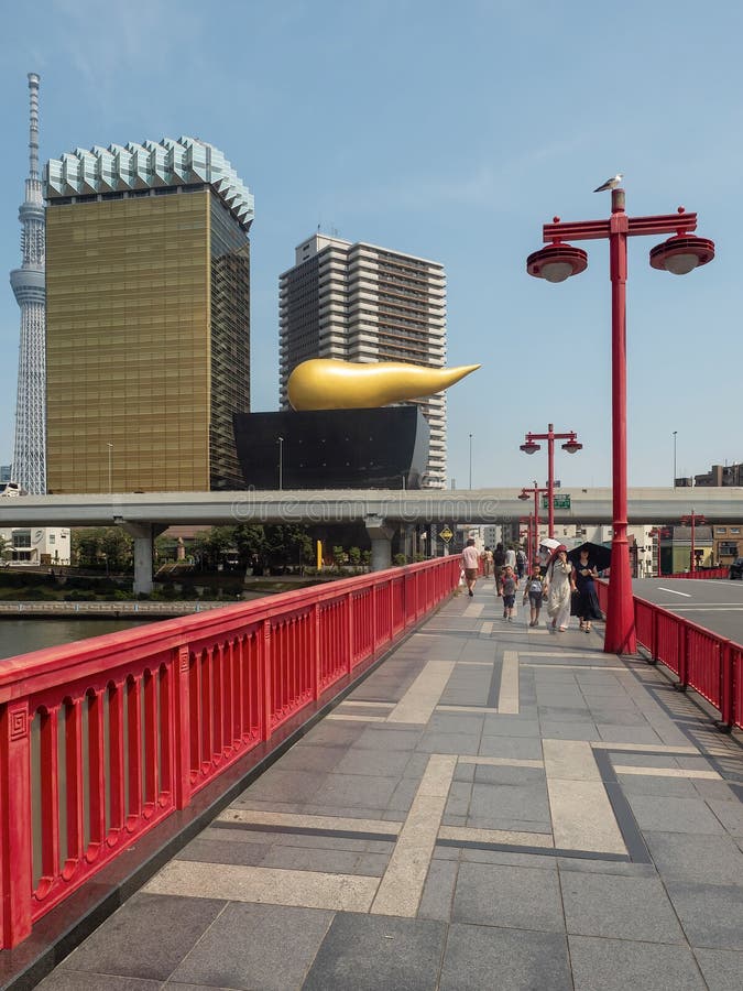 Azuma Bridge Over Sumida River in Tokyo, Japan Editorial Image - Image ...