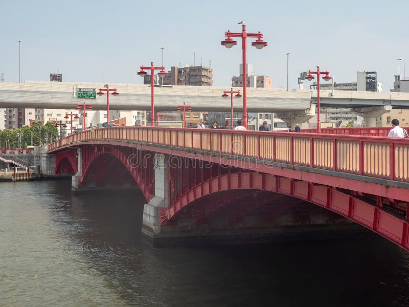 Azuma Bridge Over Sumida River in Tokyo, Japan Editorial Stock Image ...