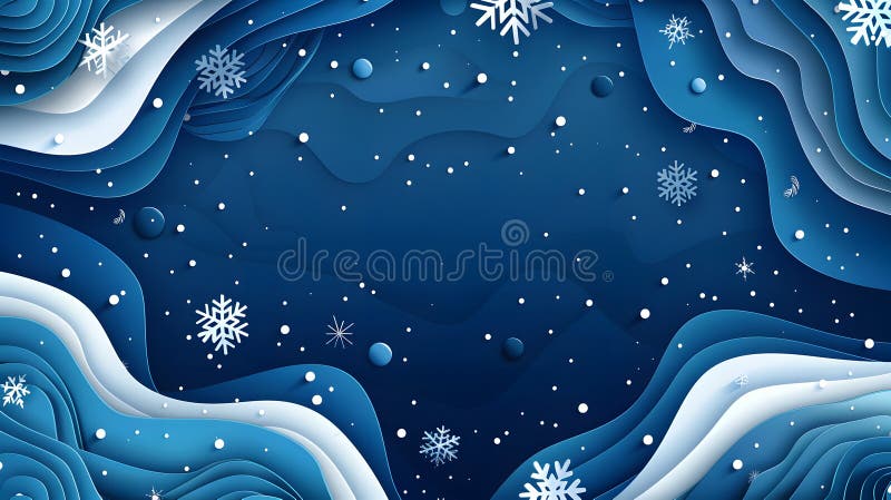 Electric Blue Waves with Snowflakes on a Liquid Azure Background Stock ...