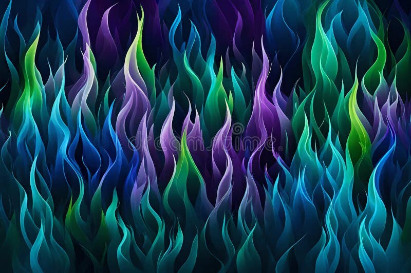 Azure Blaze: Abstract Fire Pattern in Blue, Green, and Cyan Stock ...