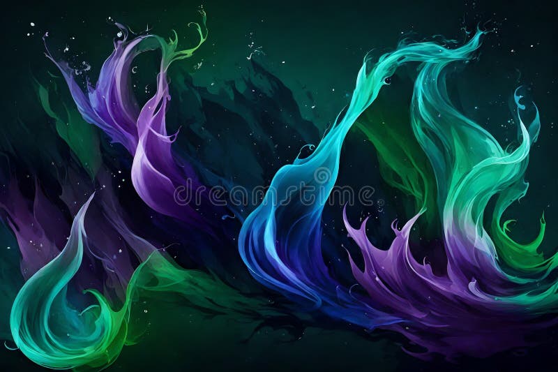 Azure Blaze: Abstract Fire Pattern in Blue, Green, and Cyan Stock ...