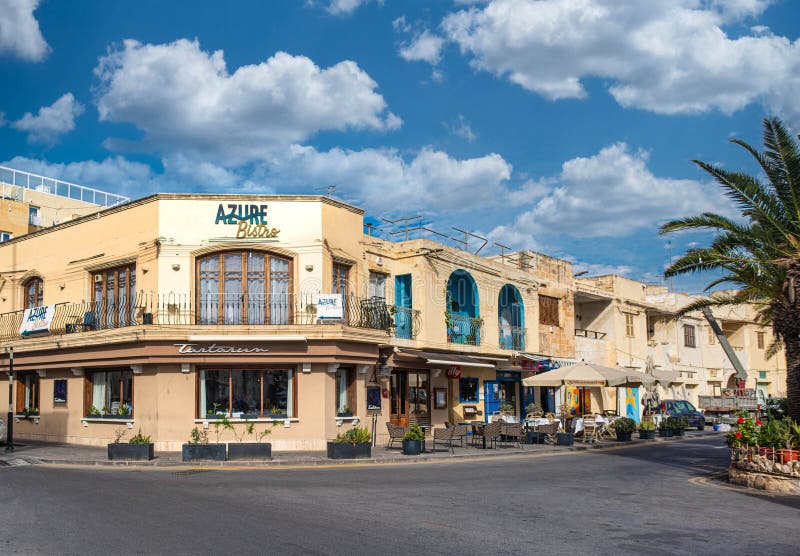 Azure Blue Restaurant in Valletta Malta Editorial Stock Image - Image ...