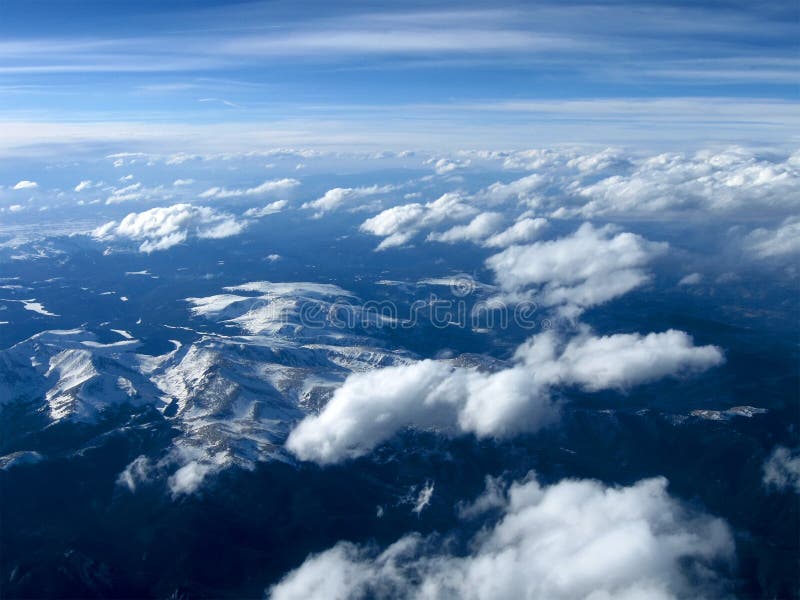 Azure Blue Sky with Fluffy White Clouds Over Beautiful Mountain ...