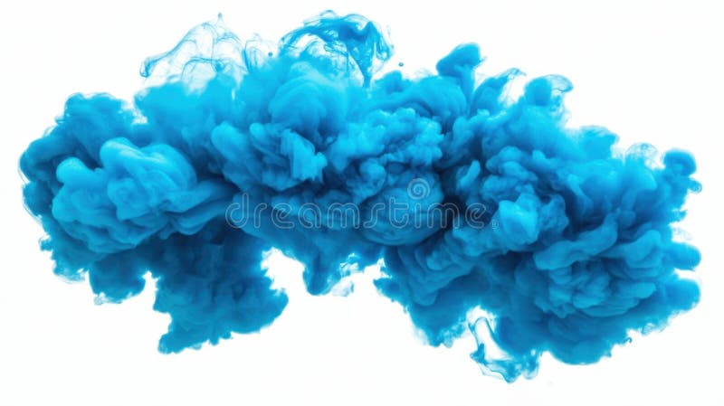 Azure Cloud: a Dynamic Abstract of Vibrant Blue Ink in Water, Swirling ...