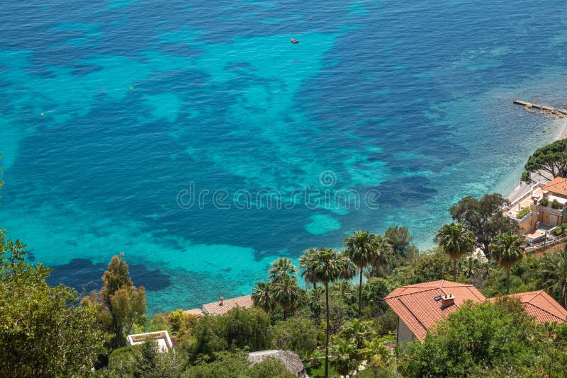 Azure Coast of Nice at French Riviera Stock Photo - Image of calanques ...